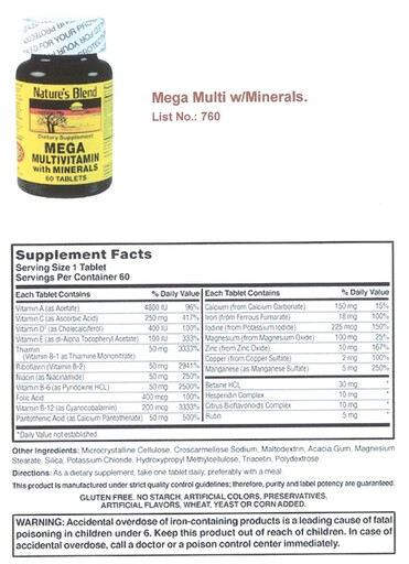 Nature's Blend - Mega Multivitamin With Minerals - SuppCo
