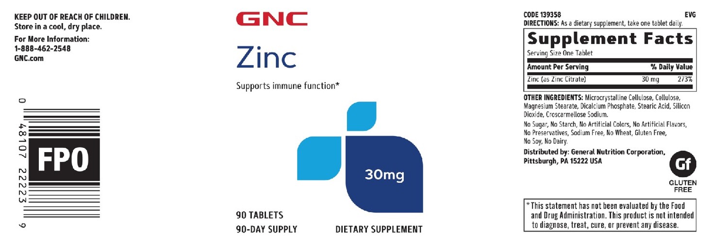 GNC - Zinc 30 mg - SuppCo