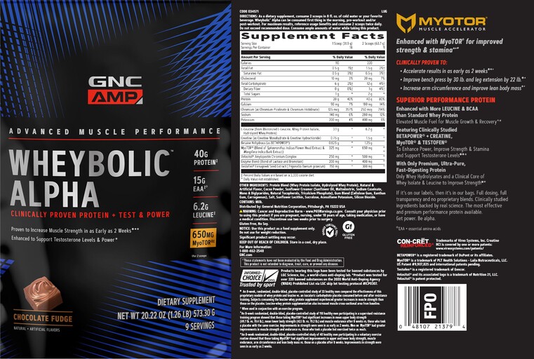 GNC AMP Advanced Muscle Performance - Wheybolic Alpha Chocolate Fudge ...