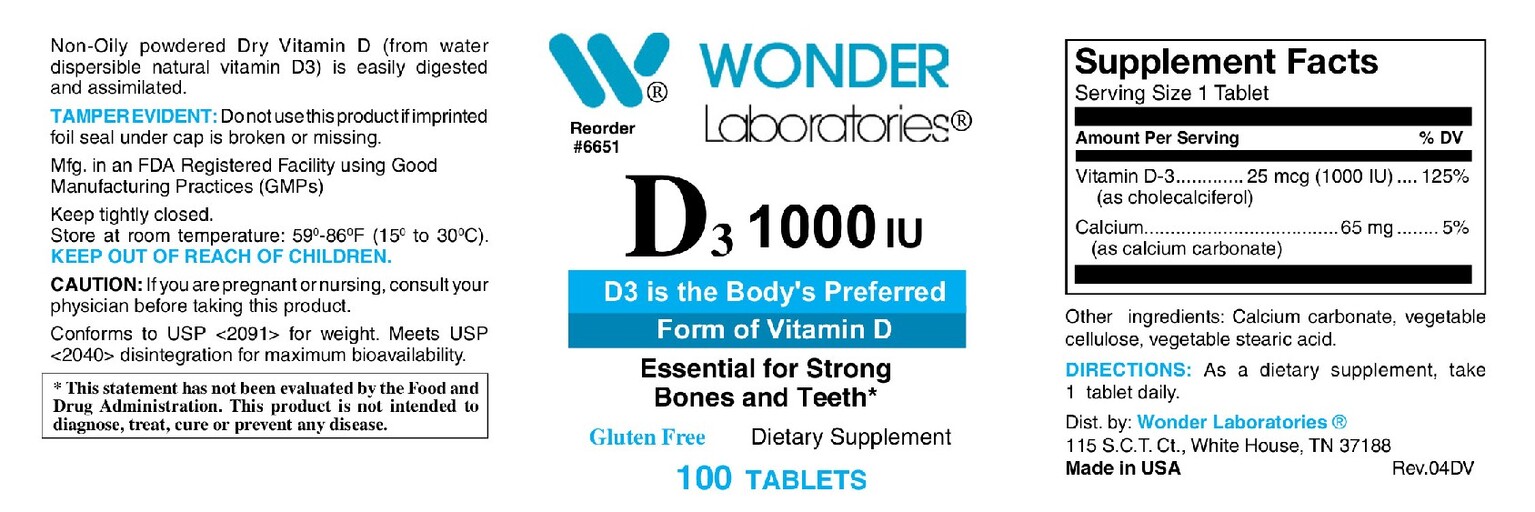 Wonder Labs - D3 1000 IU - SuppCo