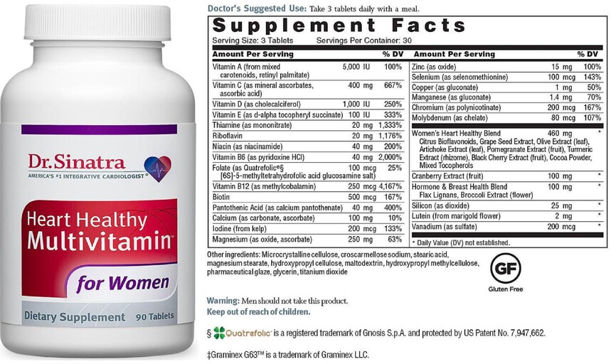 Dr. Sinatra - Heart Healthy Multivitamin for Women - SuppCo