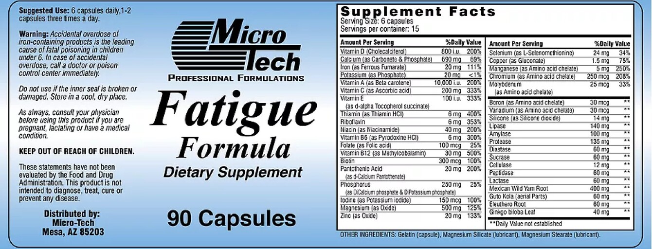 Microtech Pro - Fatigue Formula - SuppCo