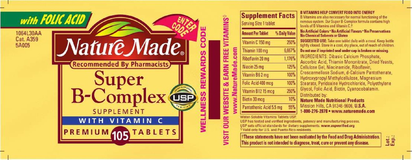 Nature Made - Super B-Complex Supplement With Vitamin C - SuppCo