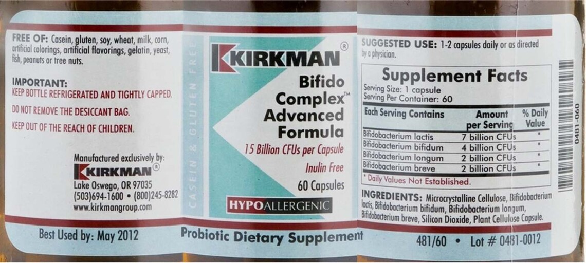 Kirkman - Bifido Complex Advanced Formula - SuppCo