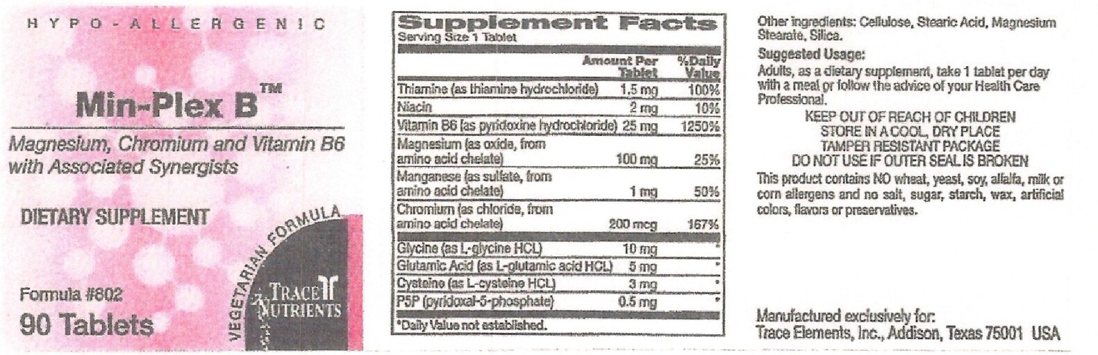 Trace Nutrients - Min-Plex B - SuppCo