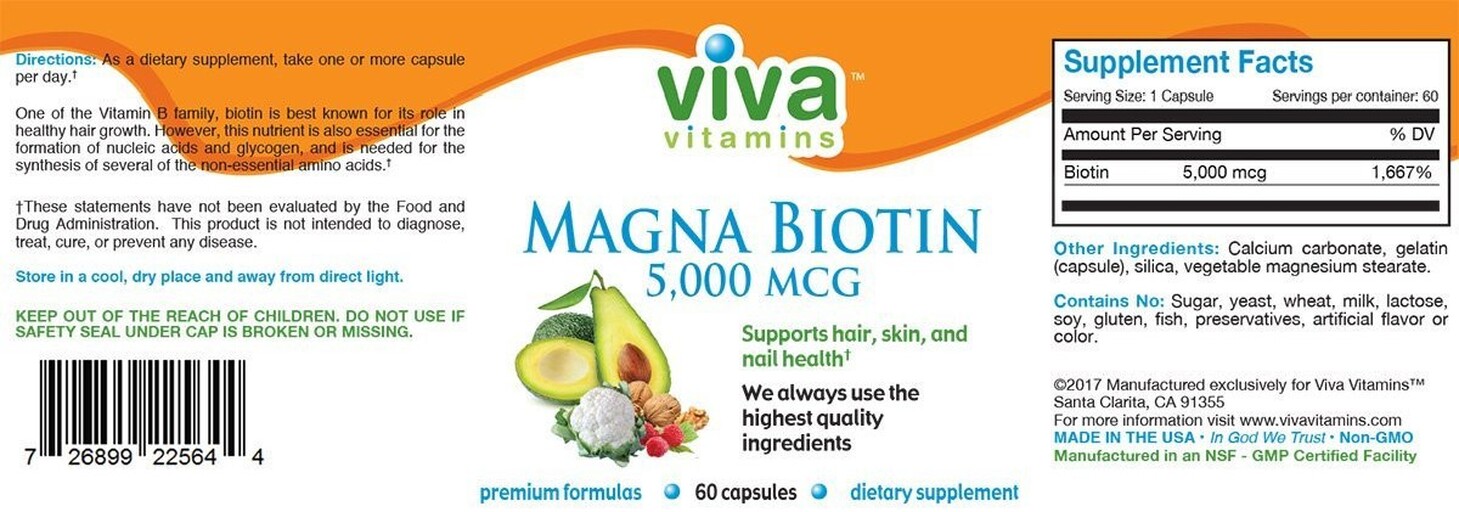 viva vitamins - Magna Biotin 5,000 mcg - SuppCo