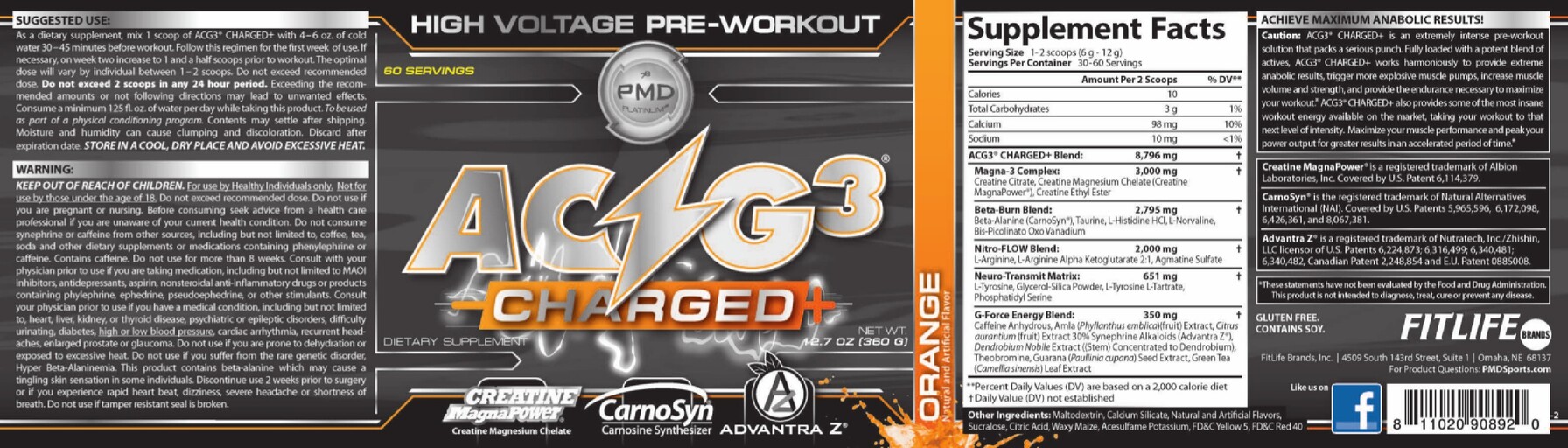 PMD Platinum - ACG3 Charged+ Orange - SuppCo