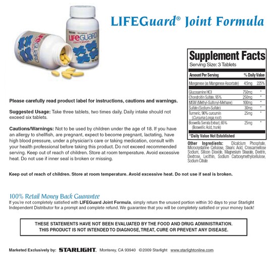 Starlight - LIFEGuard Joint Formula - SuppCo