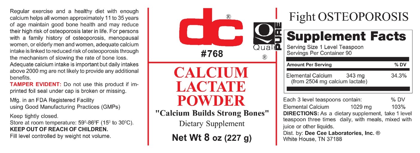 DC - Calcium Lactate Powder - SuppCo