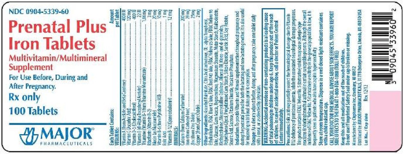 Major Pharmaceuticals - Prenatal Plus Iron Tablets - SuppCo