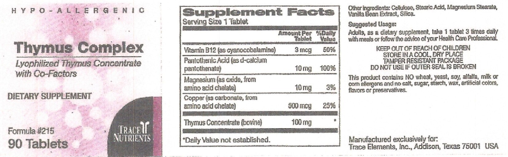Trace Nutrients - Thymus Complex - SuppCo