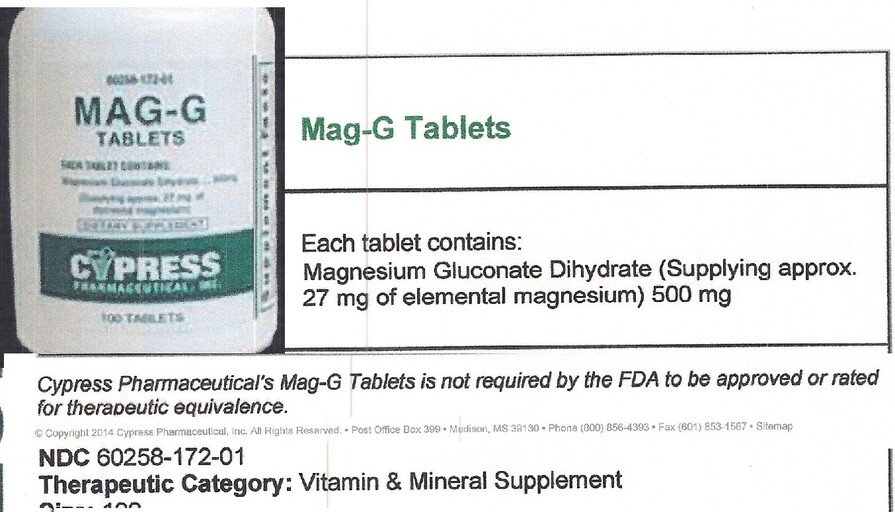 Cypress Pharmaceutical - Mag-G Tablets - SuppCo