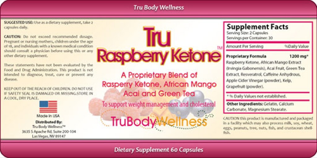 Tru Body Wellness - Tru Raspberry Ketone - SuppCo