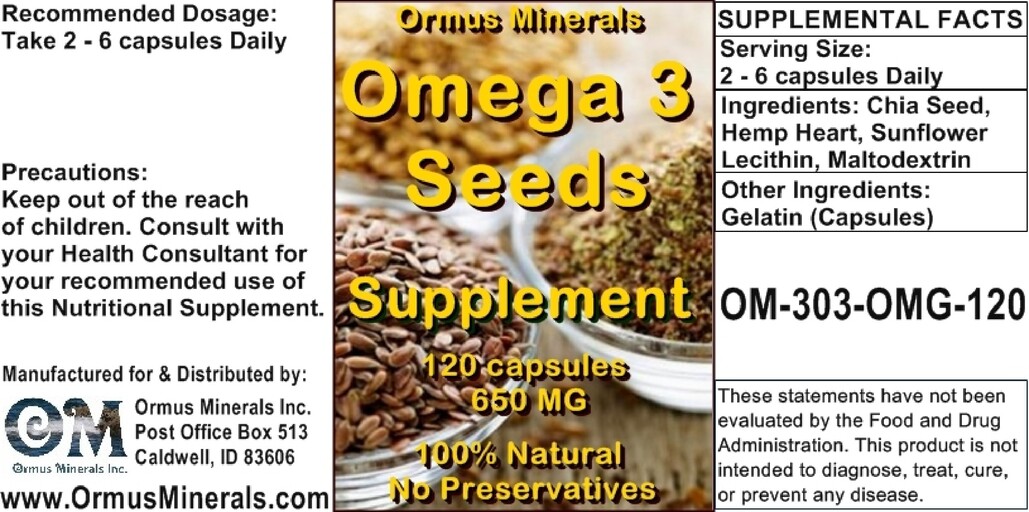 Ormus Minerals - Omega 3 Seeds Supplement - SuppCo
