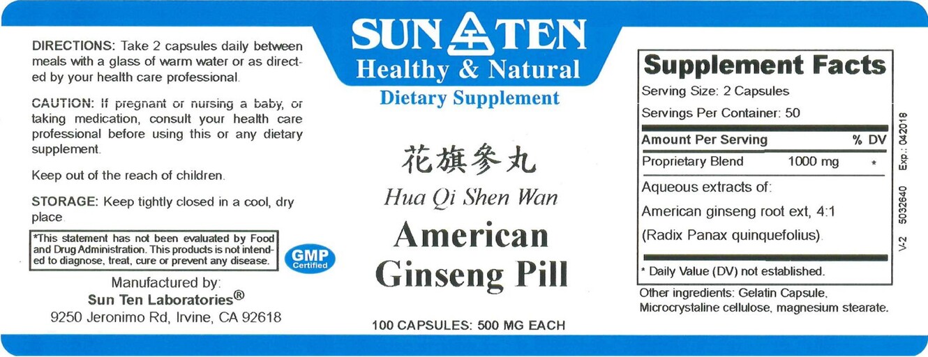 Sun Ten American Ginseng Pill | SuppCo