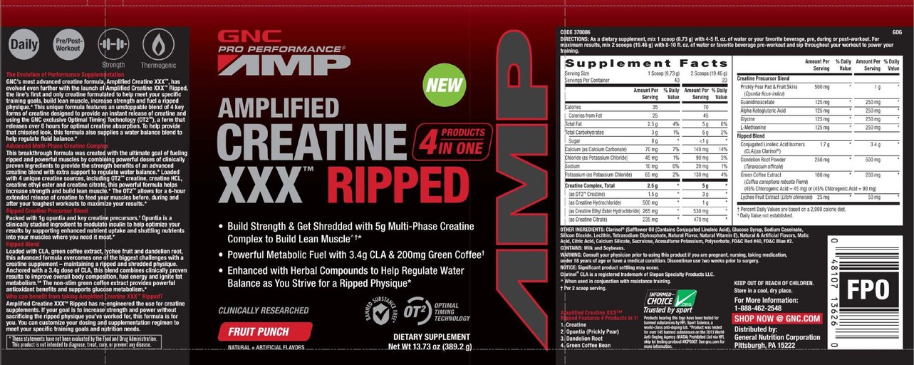 GNC Pro Performance AMP - Amplified Creatine XXX Ripped Fruit Punch ...