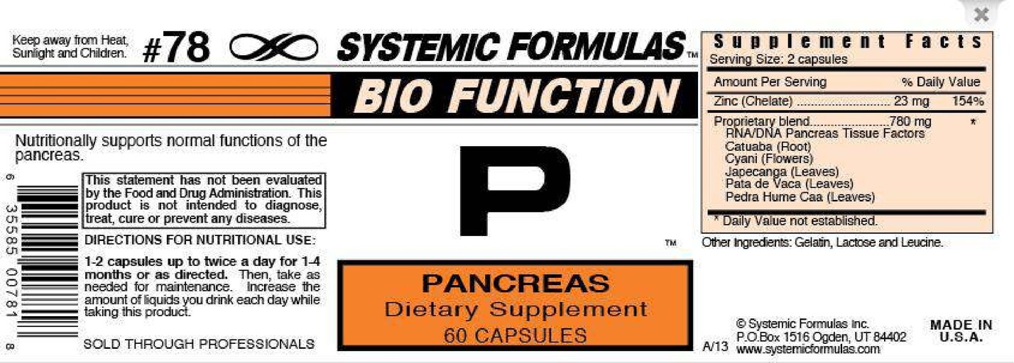 Systemic Formulas Bio Function - P Pancreas - SuppCo