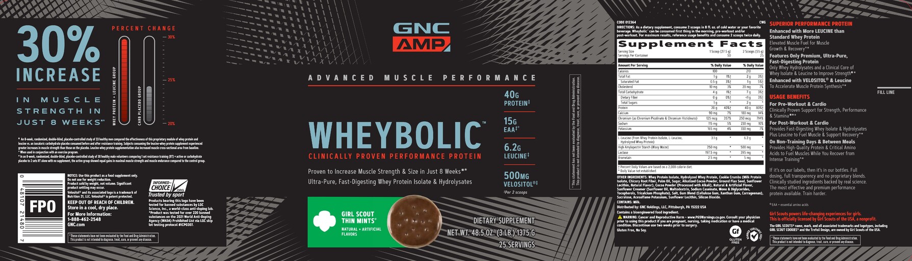 GNC AMP Advanced Muscle Performance - Wheybolic Girl Scout Thin Mints ...