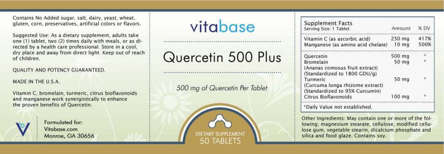 Vitabase - Quercetin 500 Plus - SuppCo