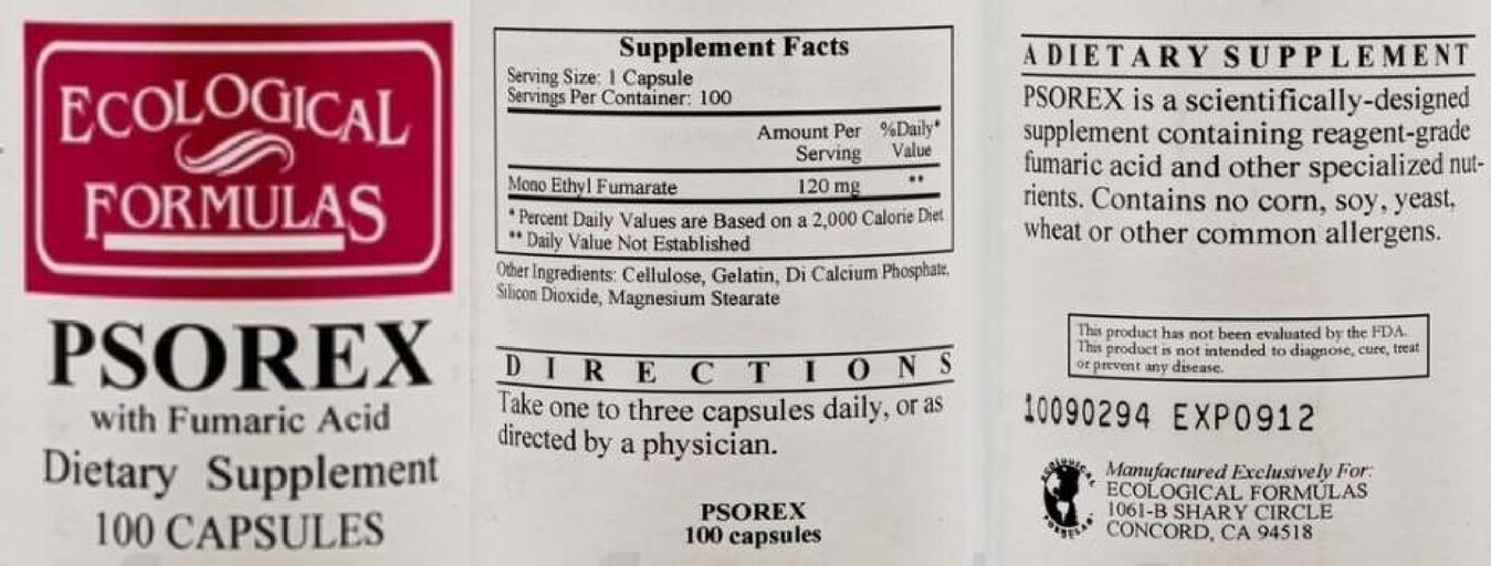 Ecological Formulas - Psorex With Fumaric Acid - SuppCo