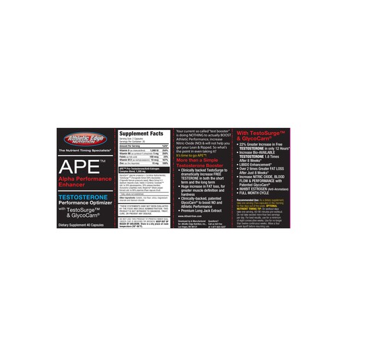 Athletic Edge Nutrition - APE Alpha Performance Enhancer - SuppCo