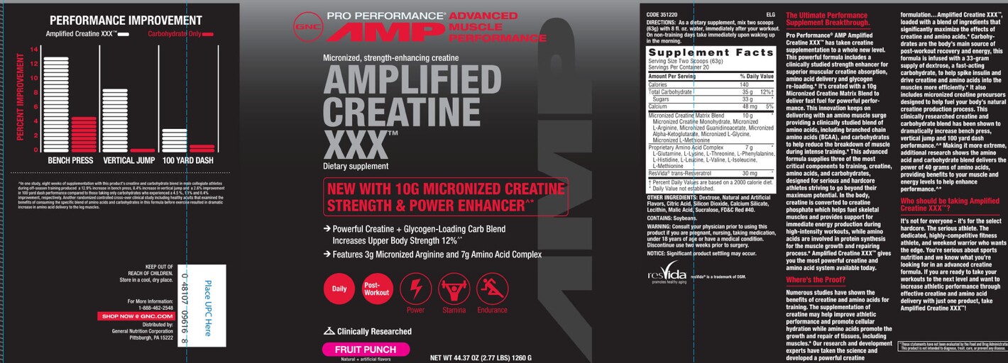 GNC Pro Performance AMP - Amplified Creatine XXX Fruit Punch - SuppCo