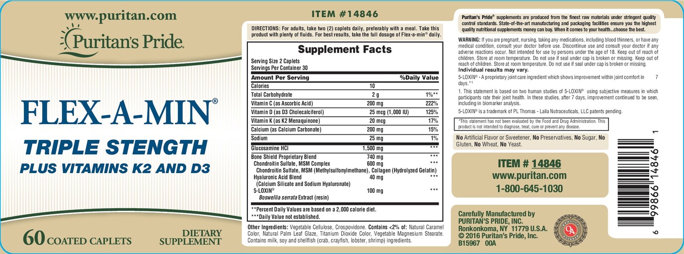 Puritan's Pride - Flex-A-Min Triple Strength Plus Vitamin K2 And D3 ...