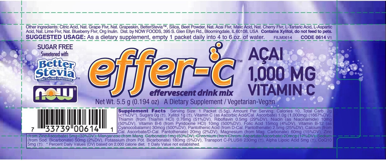 NOW - Effer-C Acai Effervescent Drink Mix - SuppCo