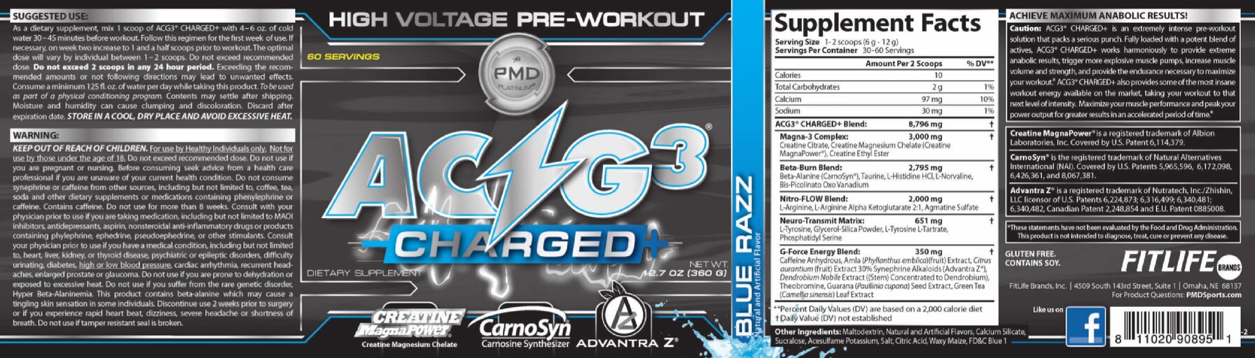 PMD Platinum - ACG3 Charged+ Blue Razz - SuppCo