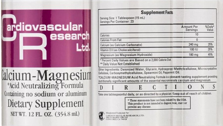 Cardiovascular Research - Calcium-Magnesium - SuppCo