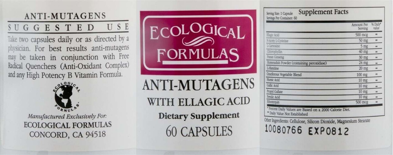 Ecological Formulas - Anti-Mutagens With Ellagic Acid - SuppCo