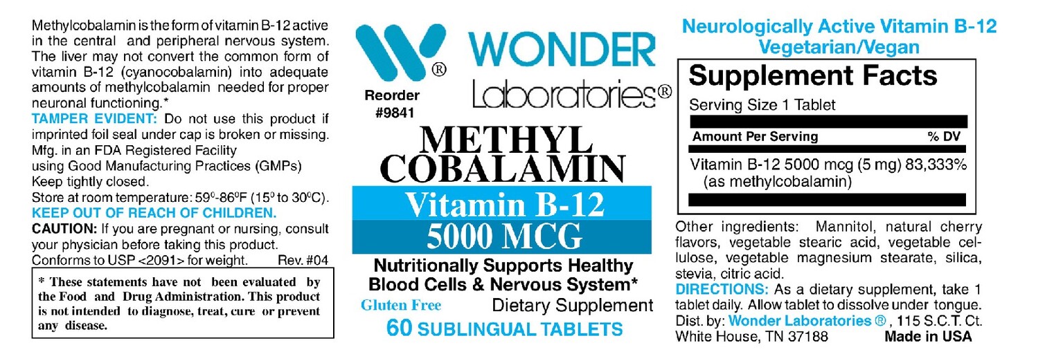 Wonder Labs - Methyl Cobalamin Vitamin B-12 5000 mcg - SuppCo
