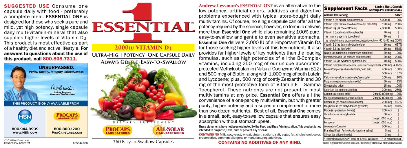 ProCaps Laboratories - Essential 1 2000 IU Vitamin D3 - SuppCo