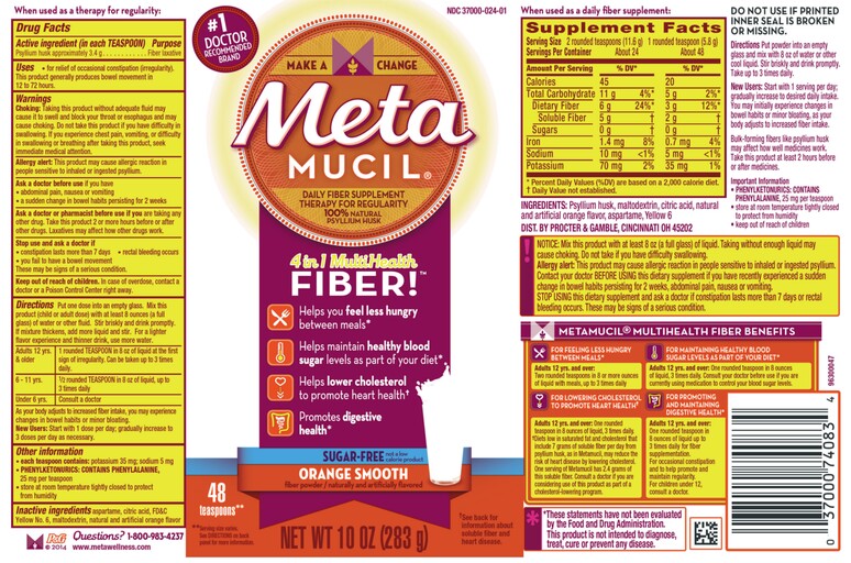 Metamucil - 4 in 1 MultiHealth Fiber! Sugar-Free Orange Smooth Fiber ...