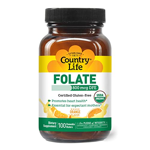 Country Life - Folate 800 mcg DFE Orange Flavor - SuppCo
