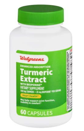 Walgreens - Turmeric Extract with BioPerine - SuppCo