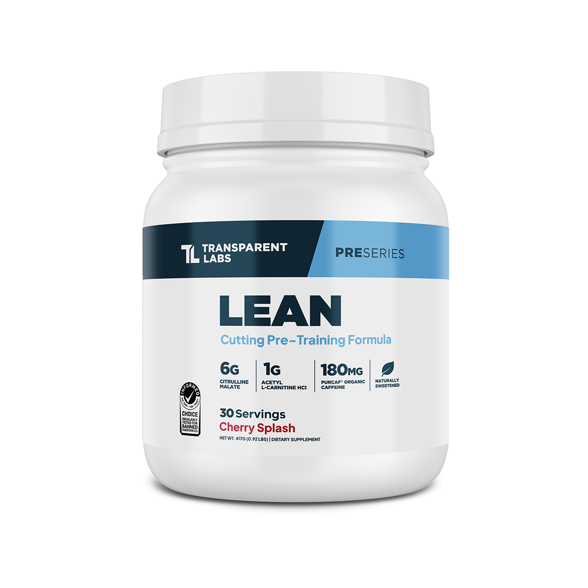 Transparent Labs - LEAN Cutting Pre-Training Formula (Cherry Splash ...