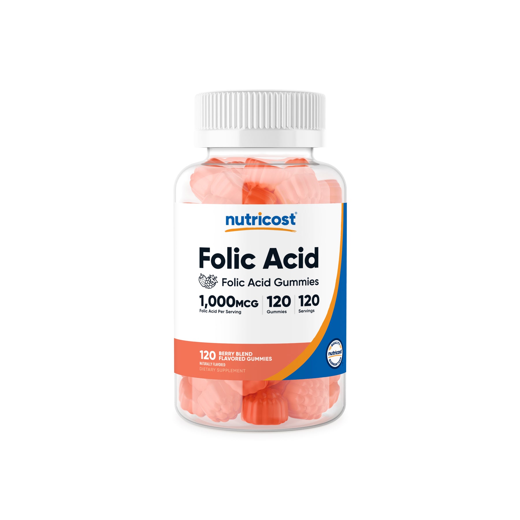 Nutricost - Folic Acid 1000 mcg Gummies (Berry Blend) - SuppCo