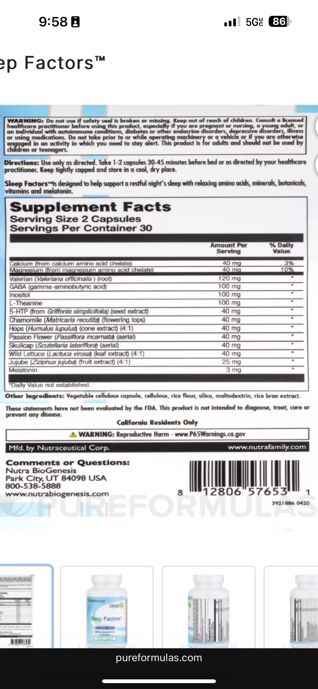 Nutra BioGenesis - Sleep Factors - SuppCo