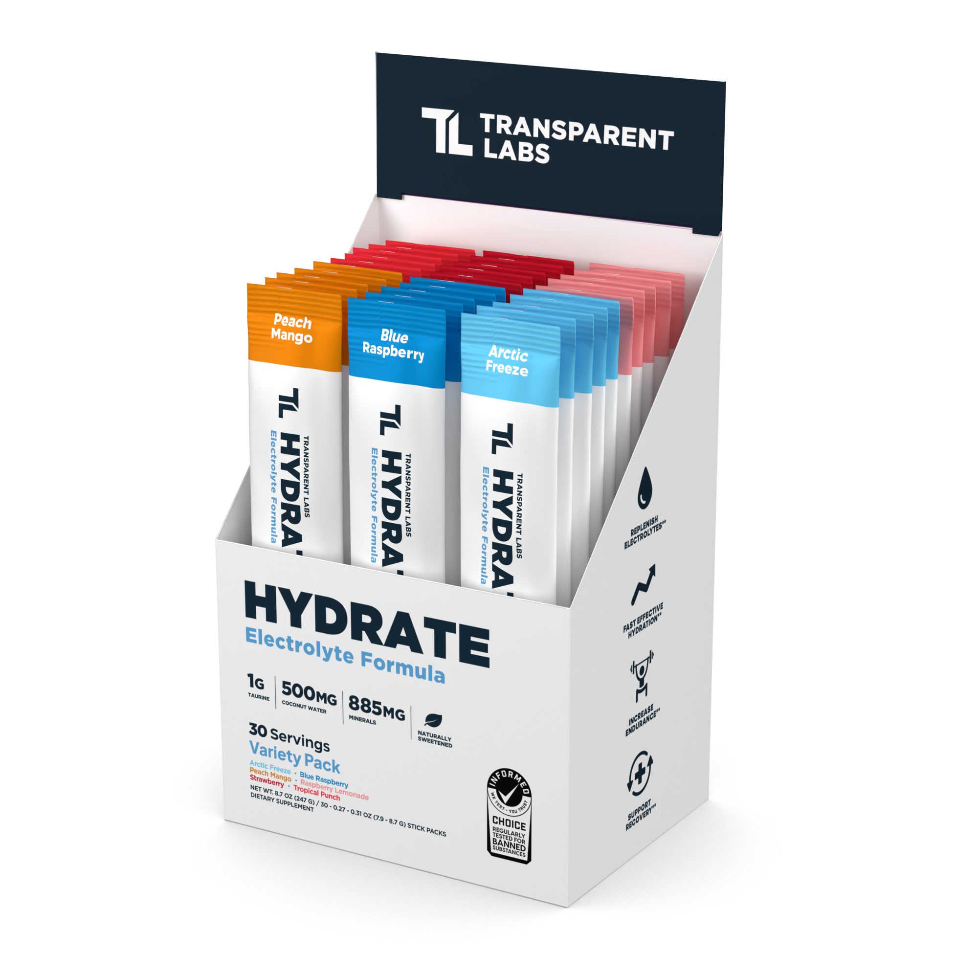 Transparent Labs - Hydrate (Variety Pack) - SuppCo