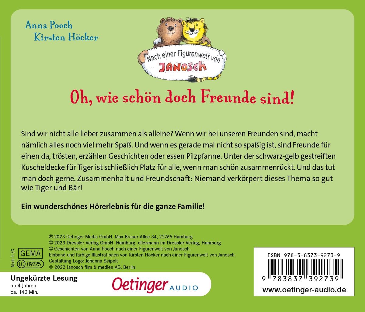 Nach einer Figurenwelt von Janosch. Oh, wie schön doch Freunde sind ... Nach einer Figurenwelt von Janosch. Oh, wie schön doch Freunde sind ...