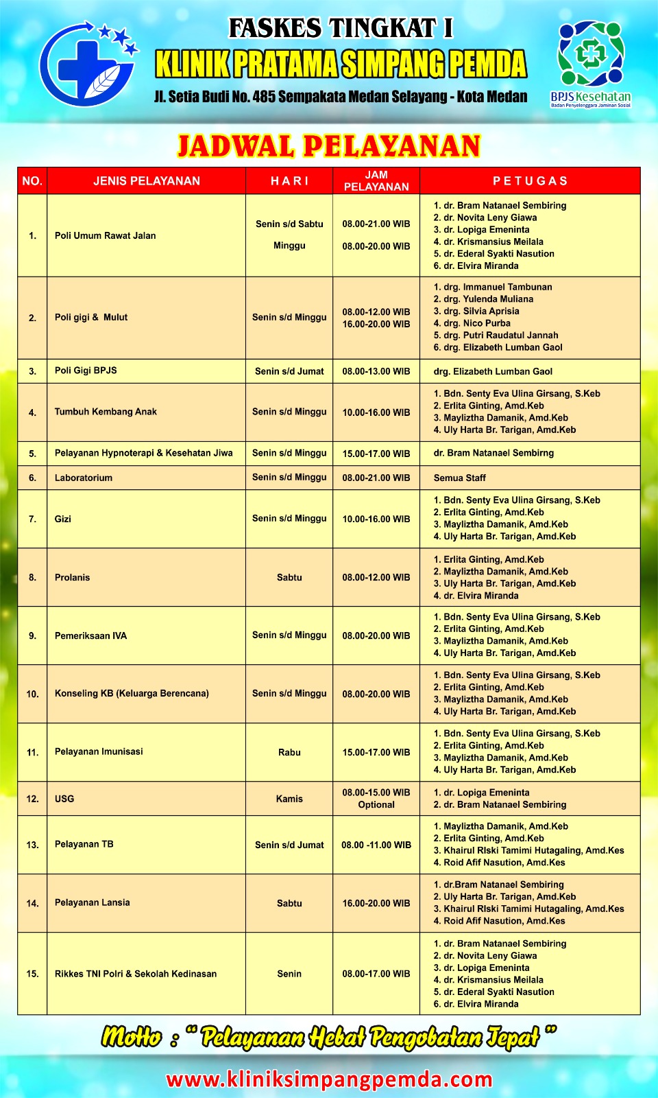 Jadwal Pelayanan Klinik Pratama Simpang Pemda: Solusi Kesehatan Andal ...