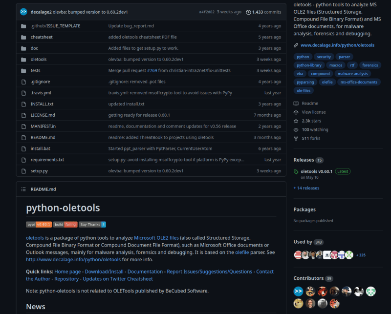 Static malware analysis: Office documents