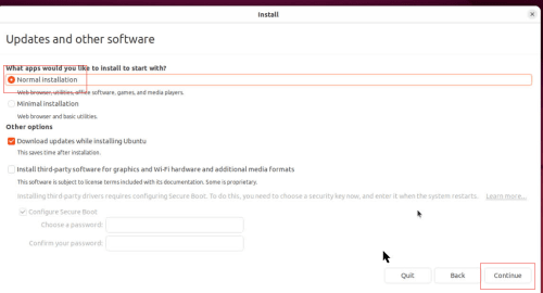 ubuntuをインストールする
