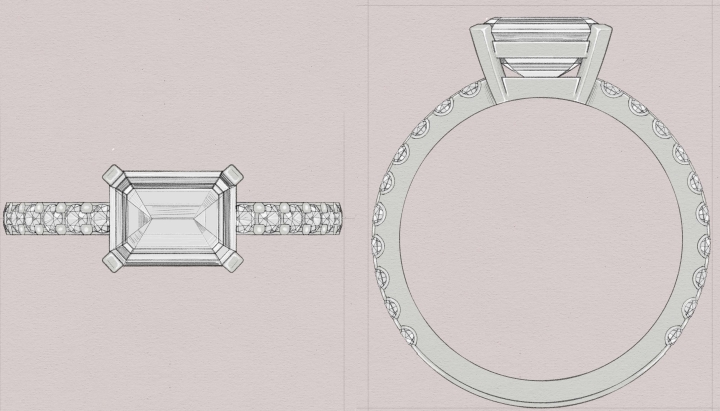 Why we love Emerald Cut Diamond Engagement Rings NZ | Four Words