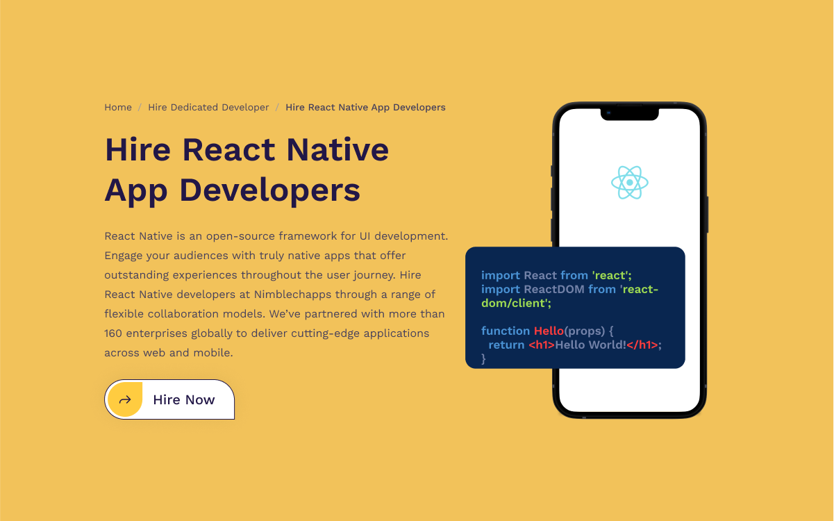 React Native Developers | Flexible Hiring | Nimblechapps