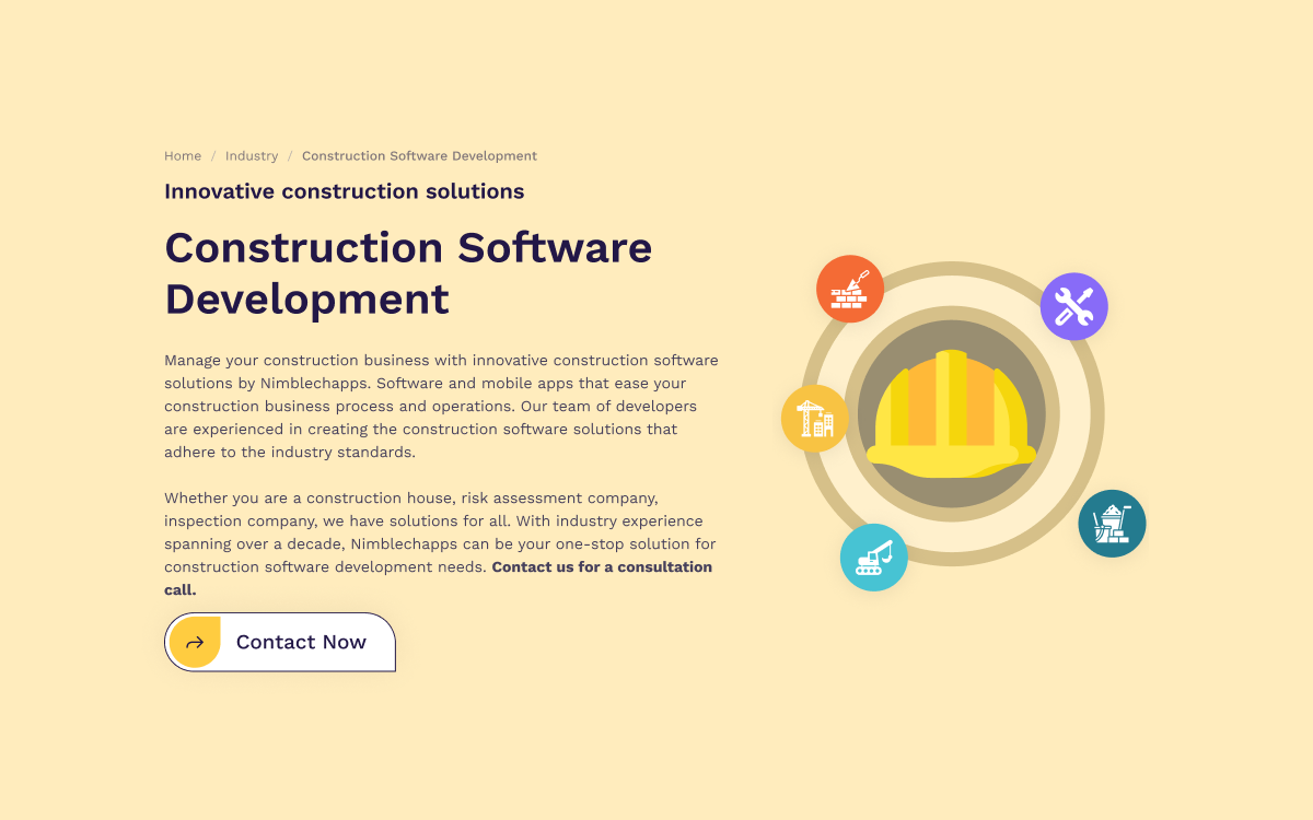 State of the art construction software development | Nimblechapps