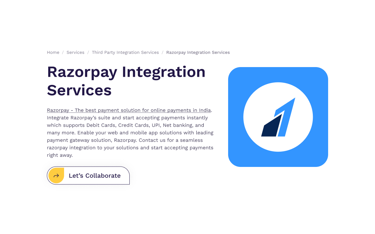 Razorpay Integration Service | Consult Nimblechapps