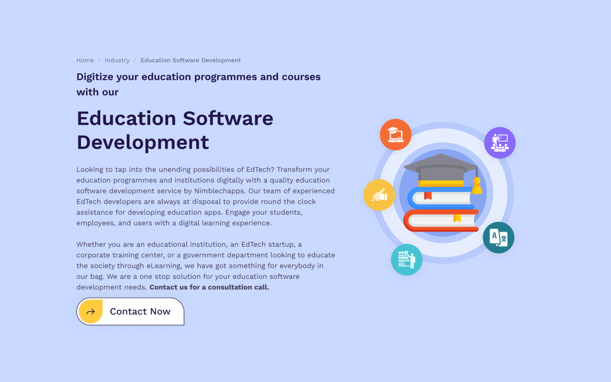 Education software development solutions | eLearning software | Nimblechapps
