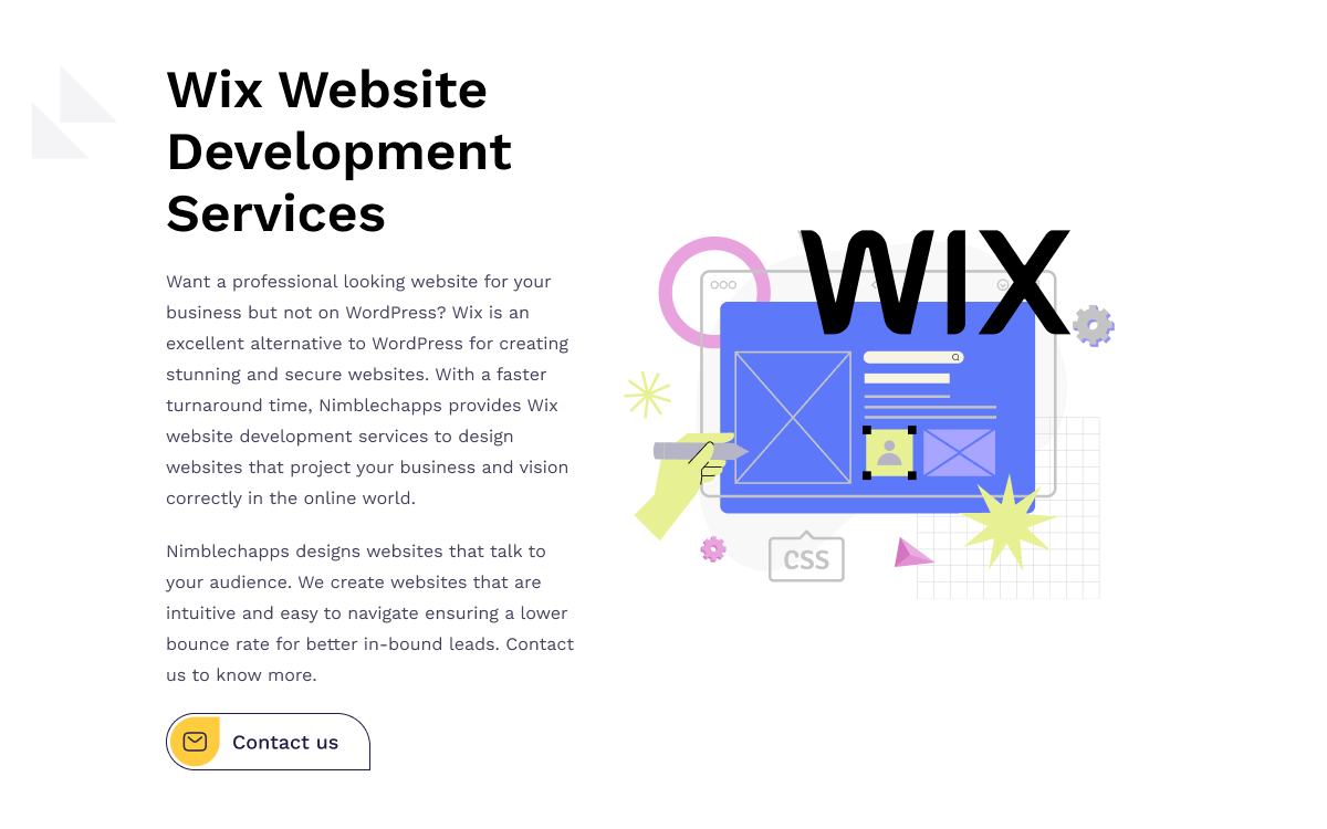 Quick Wix website development | Nimblechapps | Call Now